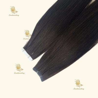 China Invisible Seamless Tape Hair Extensions 100% Remy Human Hair 12-26 Inch Jet Black for sale