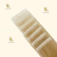 China Invisible Tape Human Hair Extensions 100% Remy Thick Seamless Ends 40g 50g Pack for sale