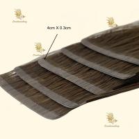 China Seamless Slim Tape Hair Extensions 100% Remy Human Hair 0.8cm Back 0.3cm Front Tangle Free 12-26 Inch for sale