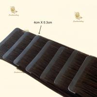 China Dark Brown Double Drawn Slim Tape Hair Extensions Cuticle Aligned European Hair 12-30 Inch for sale