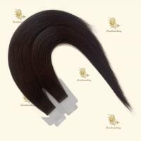 China Dark Brown Double Drawn Slim Tape Hair Extensions Cuticle Aligned European Hair 12-30 Inch for sale
