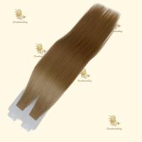 China Seamless Slim Tape Hair Extensions 100% Remy Human Hair 40g 60g Double Drawn Invisible PU for sale
