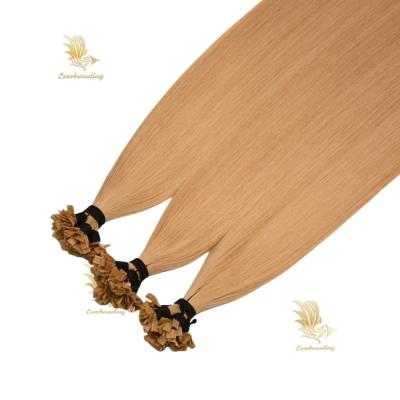 China 100% Virgin Remy Keratin Flat Tip Hair Extensions Straight 12-26 Inch 0.7-1g Strand for sale