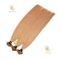 China 100% Virgin Remy Keratin Flat Tip Hair Extensions Straight 12-26 Inch 0.7-1g Strand for sale
