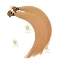 China 100% Virgin Remy Keratin Flat Tip Hair Extensions Straight 12-26 Inch 0.7-1g Strand for sale