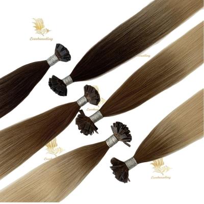 China Double Drawn Balayage Colors Flat Tip Pre-Bonded Human Hair Extensions 12-26 Inch for sale