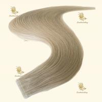 China Seamless Slim Tape Hair Extensions 100 Remy Human Hair Ash Platinum Blonde 40g 12-30 Inch for sale