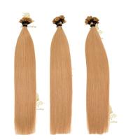China 100% Remy Human Hair Double Drawn Virgin Flat Tip Hair Extensions 12-26 Inch 0.7g Strand for sale