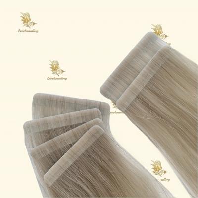 China 100 Remy Human Hair Double Drawn Tape in Hair Extension Ash Blonde Russian Seamless 40g 60g for sale