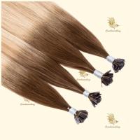 China 100% Remy Human Hair Flat Tip Hair Extensions 12-26 Inch Keratin Glue Beads 50g per Set for sale
