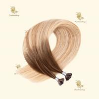 China 100% Remy Human Hair Flat Tip Hair Extensions 12-26 Inch Keratin Glue Beads 50g per Set for sale