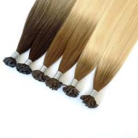 China 100% Remy Human Hair Flat Tip Hair Extensions 12-26 Inch Keratin Glue Beads 50g per Set for sale