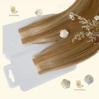 China Virgin Cuticle Aligned Human Hair Tape in Hair Extensions Piano Highlight Color 40g 60g for sale