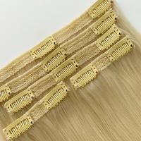 China 100% Remy Human Hair Clip In Extensions 14-28 Inch 100-180g Custom Length Color for sale