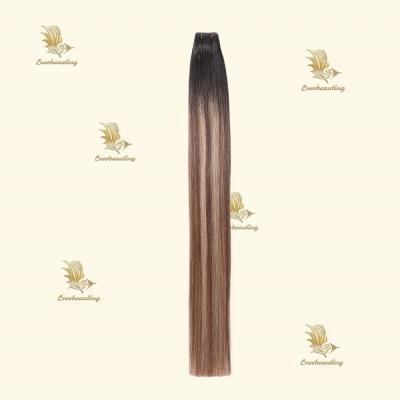 China Russian Double Drawn Invisible Tape Hair Extensions 100% Remy Human Hair 40g Pack 12-26 Inch for sale