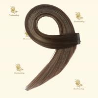 China Invisible Tape Hair Extensions Double Drawn Cuticle Aligned Remy Virgin Human Hair 12-26 Inch for sale