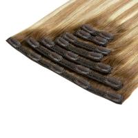 China Full Head Double Wefted Clip In Remy Human Hair Extensions 14-28 Inch 100g-180g for sale