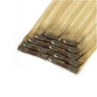 China Full Head Double Wefted Clip In Remy Human Hair Extensions 14-28 Inch 100g-180g for sale
