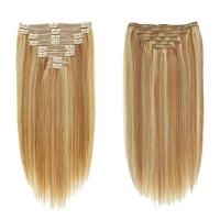 China 100% Human Hair Clip in Hair Extensions Double Drawn Cuticle Aligned 14-28 Inch 100-180g for sale