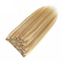 China 100% Human Hair Clip in Hair Extensions Double Drawn Cuticle Aligned 14-28 Inch 100-180g for sale