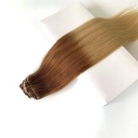 China 100% Remy Human Hair Clip In Extensions 14-28 Inch Thick Ends Dyeable 100g-180g for sale