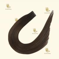China 22 Inch Brown Tape In Hair Extensions 100% Remy Human Hair Invisible Pre Bonded Stick for sale