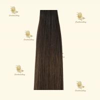 China 22 Inch Brown Tape In Hair Extensions 100% Remy Human Hair Invisible Pre Bonded Stick for sale