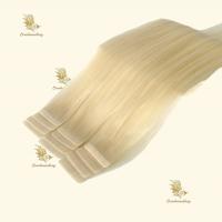 China 15A Russian Double Drawn Invisible Tape Human Hair Extensions 40g 50g Pack for sale