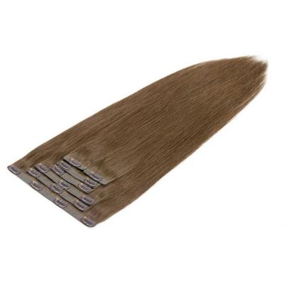 China Seamless PU Clip In Hair Extensions 100% Remy Human Hair 14-28 Inch No Tangle for sale