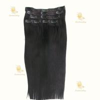 China 100% Remy Human Hair Lace Clip In Hair Extensions Natural Wave 14-28 Inch 100-180g for sale