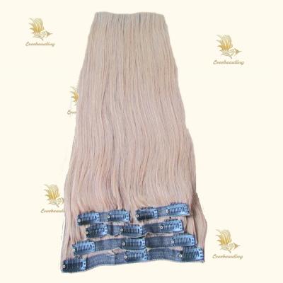 China 100% Russian Remy Human Hair Clip On Extensions 14-28 Inch 100-180g Pre Bonded Clips for sale