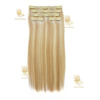 China 100% Virgin Human Hair Clip In Extensions 14-28 Inch 100g-180g Seamless Natural Look for sale