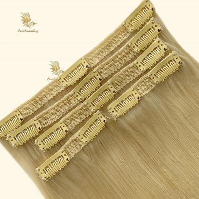 China 100% Remy Human Hair Lace Clip in Hair Extensions 14-28 Inch Double Drawn 100-180g for sale