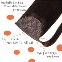 China Cuticle Aligned Raw Virgin Human Hair Ponytail Extensions 90g 14-26 Inch Wholesale for sale