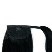 China 100% Remy Human Hair Ponytail Extensions Straight Wrap Around 14-26 Inch 90g for sale