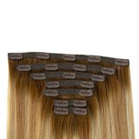 China 100g 180g 150g Clip in Human Hair Extensions Double Weft 14 28 Inch Remy Hair for sale