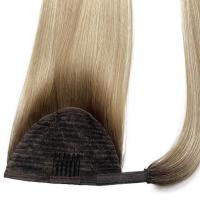 China 100% Remy Human Hair Ponytail Long Straight Wrap Around Hairpiece 14-26 Inch 90g for sale
