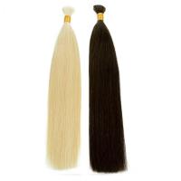 China 100g Remy Human Hair Bulk Straight 14-28 Inch Russian Slavic Hair for Extensions for sale