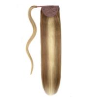 China Raw Virgin Cuticle Aligned Hair Ponytail 10A 12A Grade Natural Straight 14-26 Inch 90g for sale