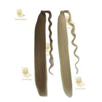 China Custom Double Drawn Remy Human Hair Ponytail Extensions 14-26 Inch 90g Brazilian Salon Quality for sale