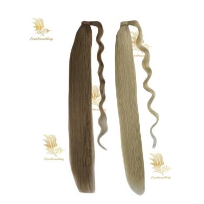 China Custom Double Drawn Remy Human Hair Ponytail Extensions 14-26 Inch 90g Brazilian Salon Quality for sale