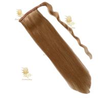 China Custom Double Drawn Remy Human Hair Ponytail Extensions 14-26 Inch 90g Brazilian Salon Quality for sale