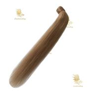 China Custom Double Drawn Remy Human Hair Ponytail Extensions 14-26 Inch 90g Brazilian Salon Quality for sale