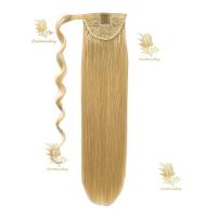 China Remy Human Hair Ponytail Extension 100g 14-26 Inch Double Drawn Virgin Brazilian Hair Wrap Style for sale