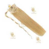 China Remy Human Hair Ponytail 100% Unprocessed Brazilian 14-26 Inch 90g Wrap Style for sale