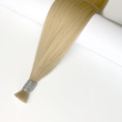 China 100% Remy Human Hair Bulk Straight Blonde Hair Bundles 14-26 Inch for Salons for sale
