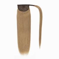China 100% Remy Human Hair Ponytail Wrap Around Clip in Hair Extensions 90g 14-26 inch for sale