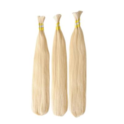 China 100g Virgin European Blonde Silver Grey Wet and Wavy Human Braiding Hair Bulk 14-26 Inch for sale