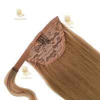 China 100% Remy Human Hair Wrap Around Ponytail Extensions 14-26 Inch 90g Pre-Bonded Clip in Comb for sale