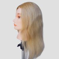 China 100% Human Hair Salon Practice Hairdresser Training Head Mannequin Dummy Doll Head 16 Inch for sale